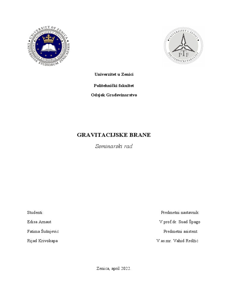 Gravitacijske Brane - 1649020922 - 1649110853 | PDF