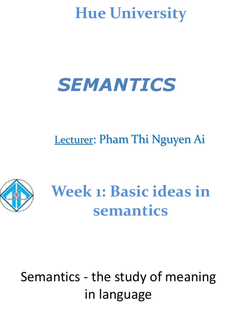 Semantics - Unit 1 | PDF
