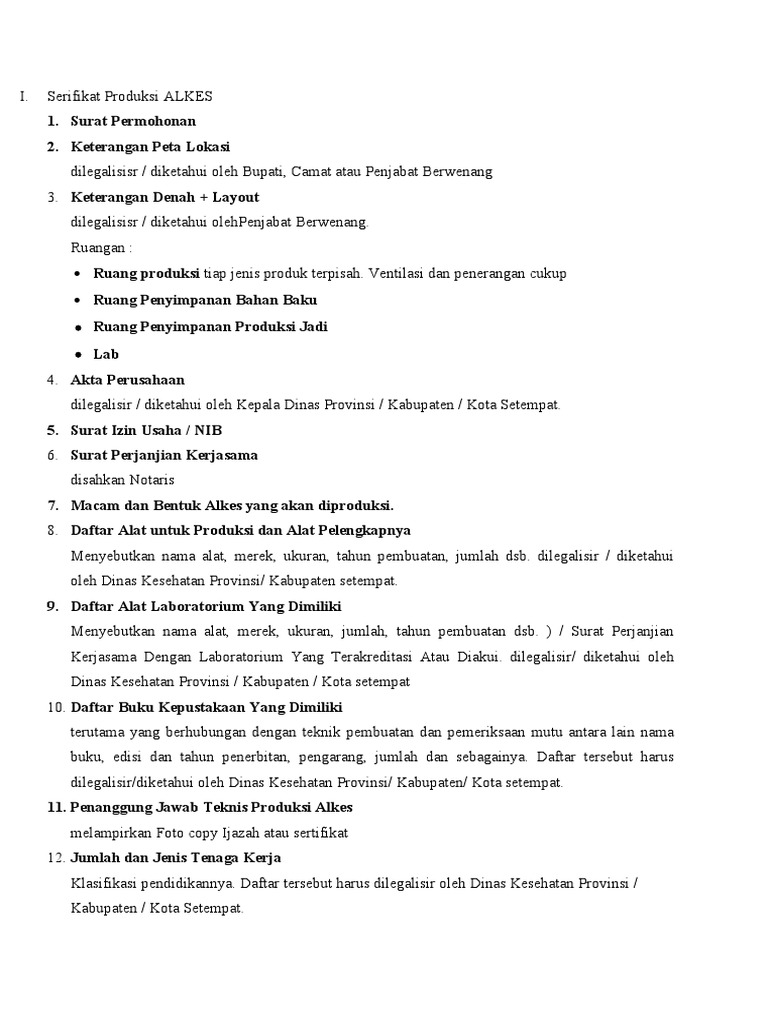 Serifikat Produksi ALKES | PDF