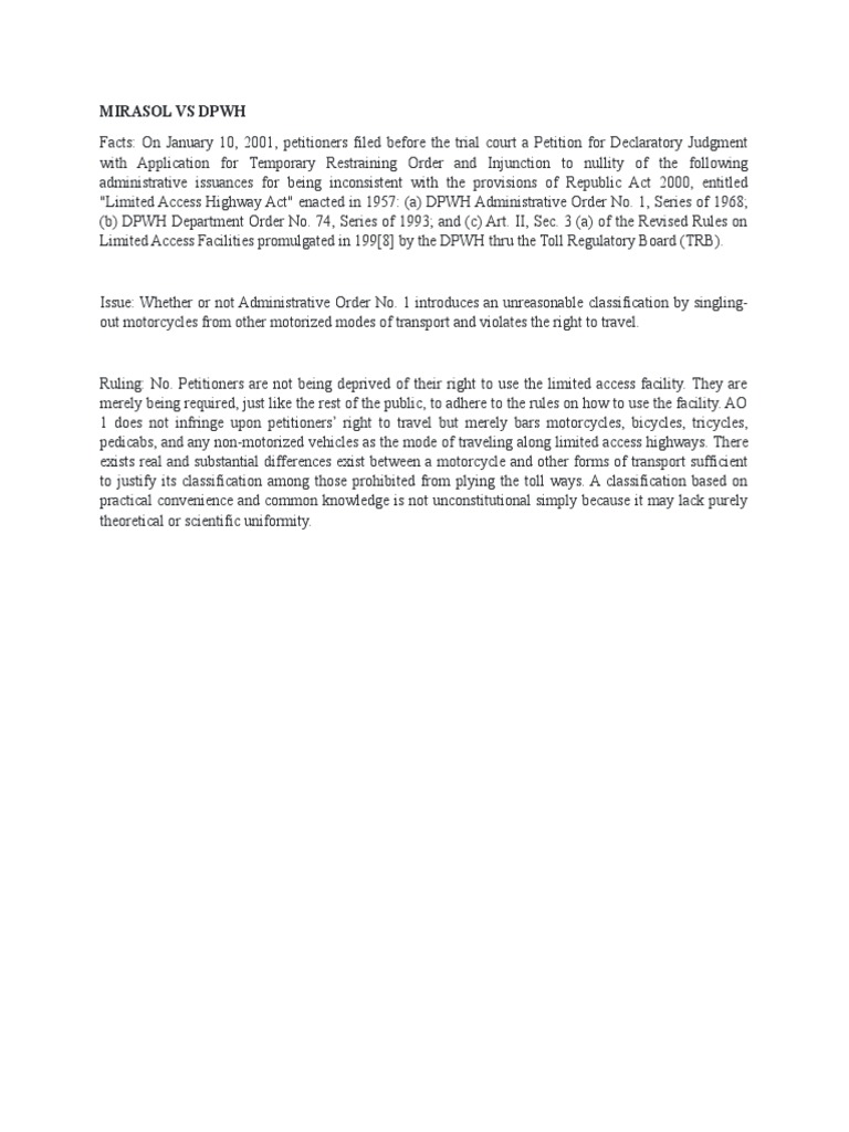 MIRASOL VS DPWH | PDF