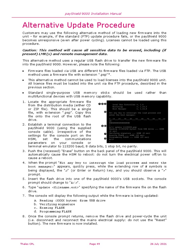 Update Procedure | PDF