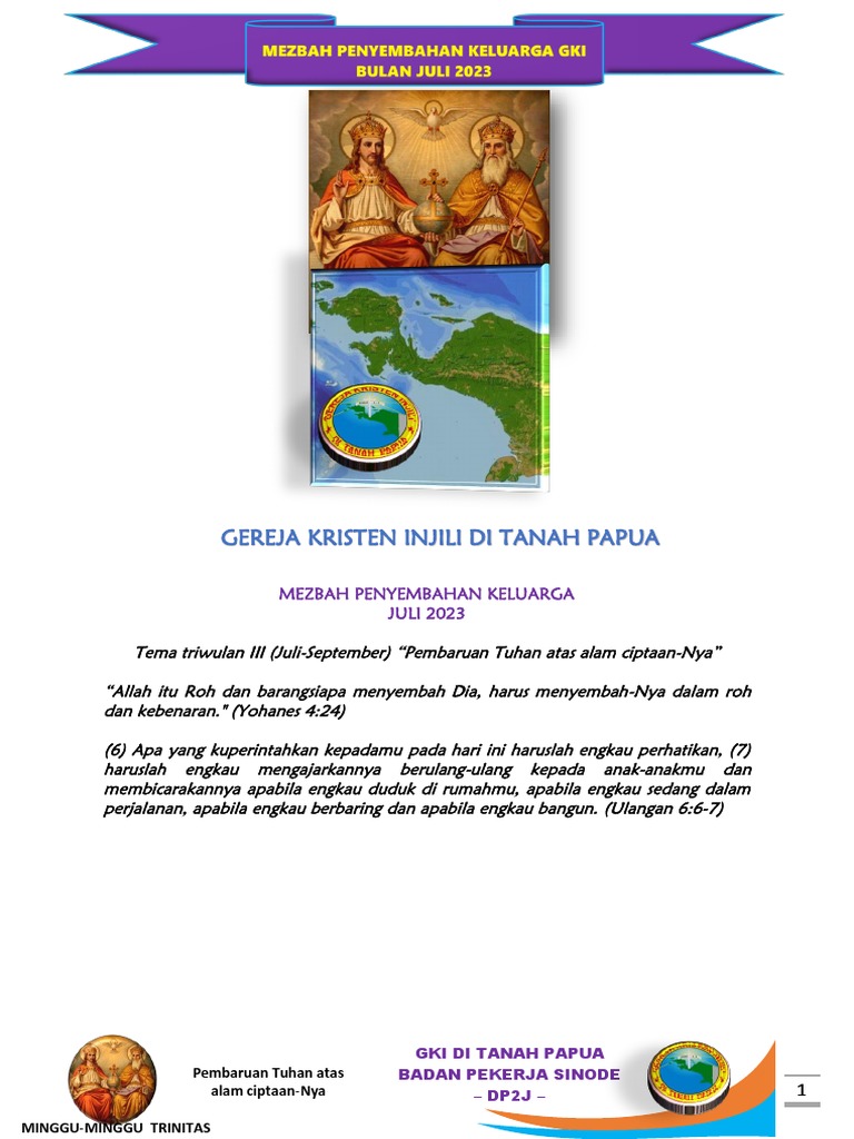 Mezbah Penyembahan Keluarga Gki TP BLN Juli 2023 | PDF