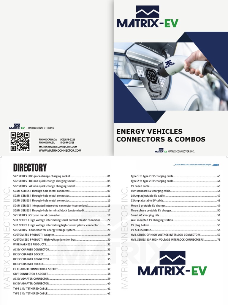 Matrix Ev Catalogue | PDF | Electrical Connector | Battery Charger