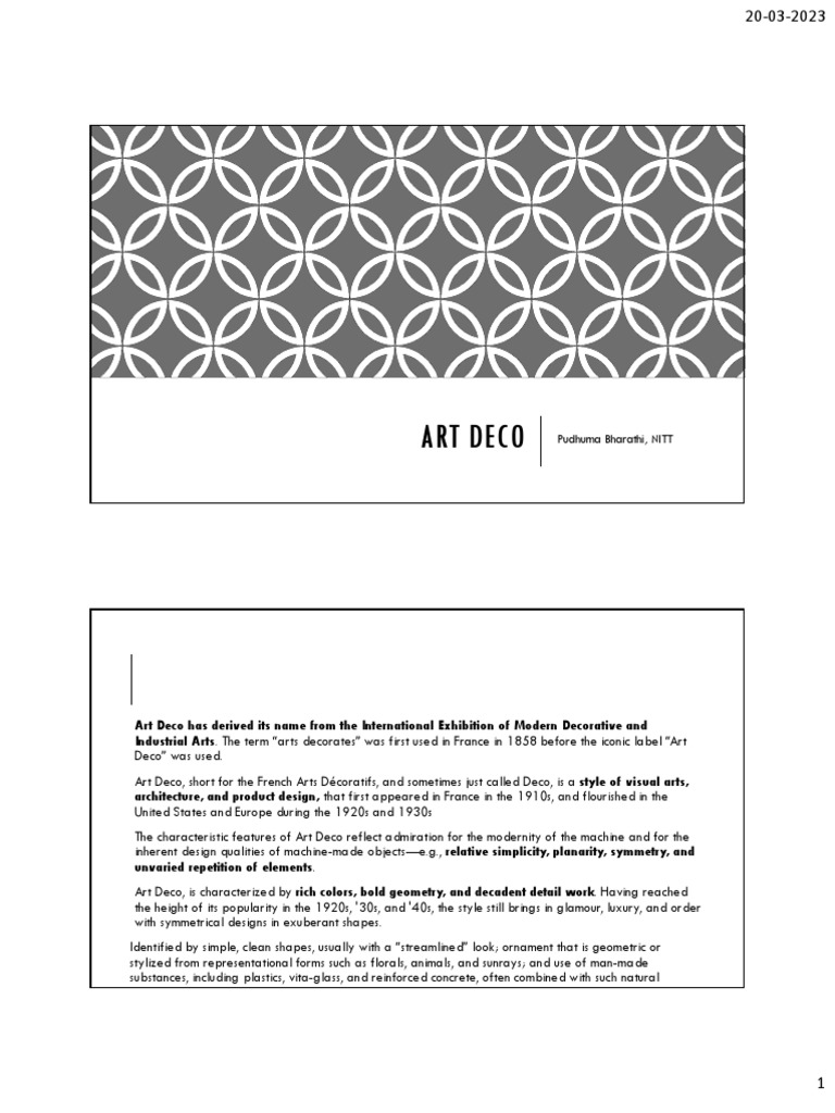 Art Deco Notes | PDF | Art Deco | Art Nouveau