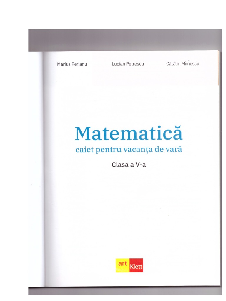 Caiet de Vacanta Clasa A 5-A | PDF