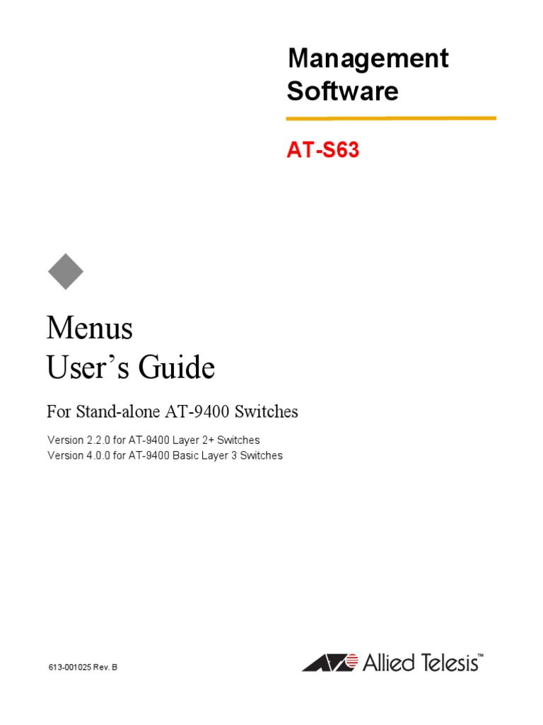 Resetting Password For Allied Telesis Switch | PDF