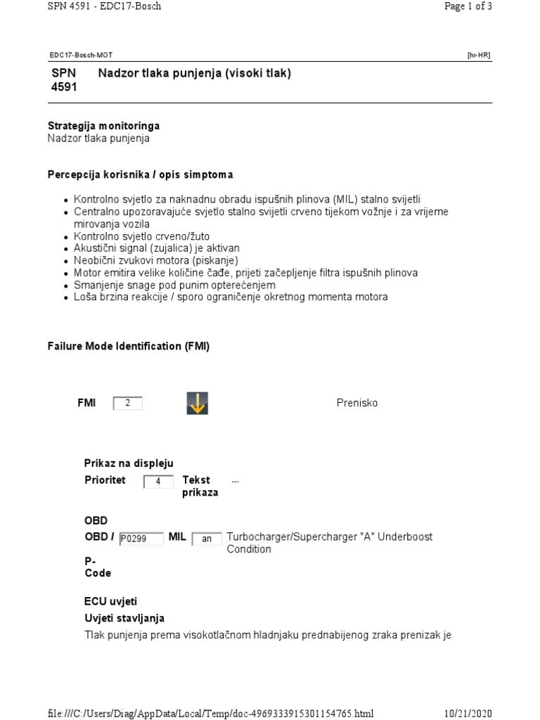 EDC17 4591 Nizak Pritisak Zraka | PDF