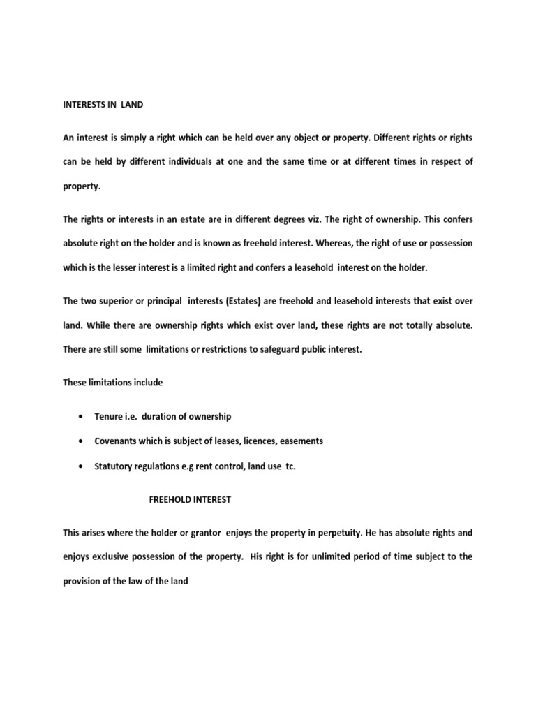 LEASEHOLD and Freehold SYSTEM | PDF