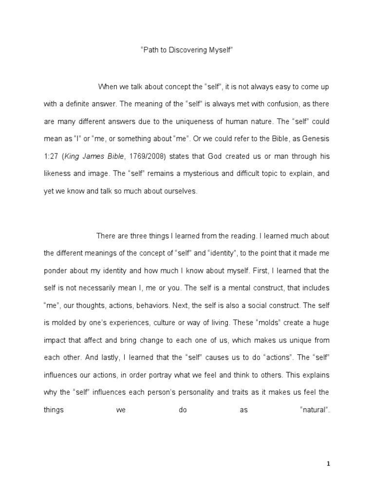 Seballos, Xavier Louis D. - MRR1 - Self and Identity | PDF | Self | Identity (Social Science)