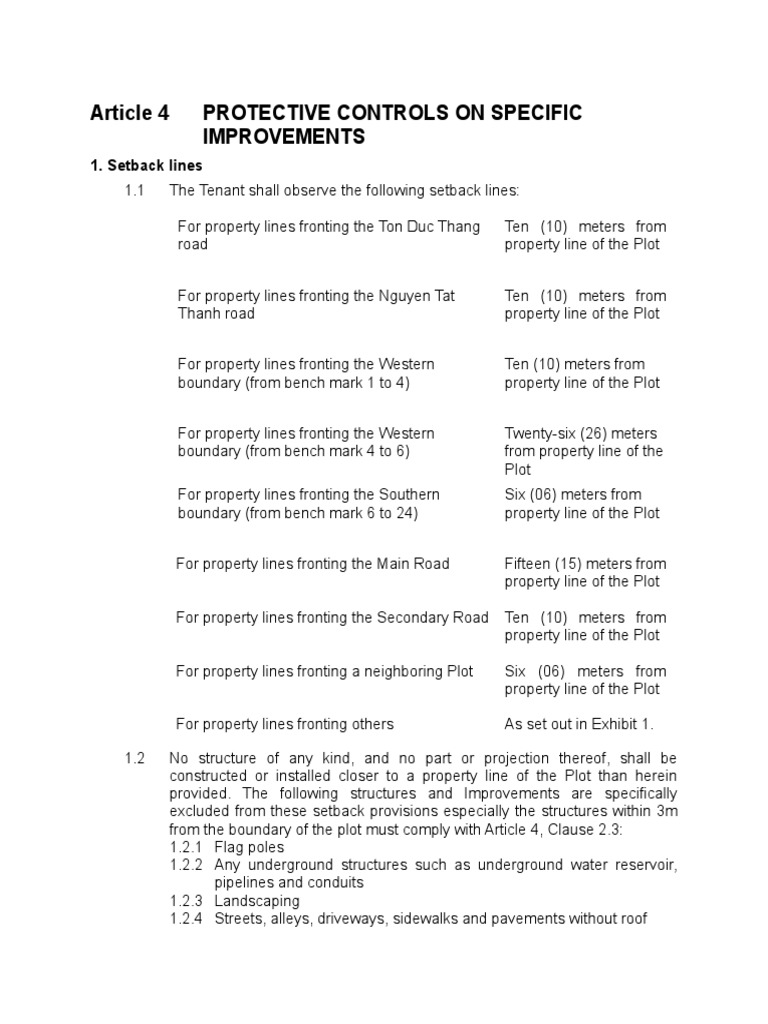 Setback and Landscaping Regulations | PDF | Fence | Water