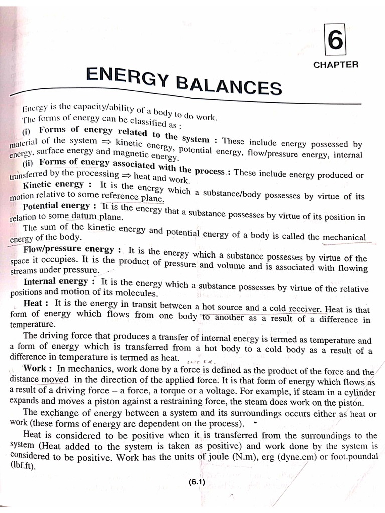 Energy balance | PDF