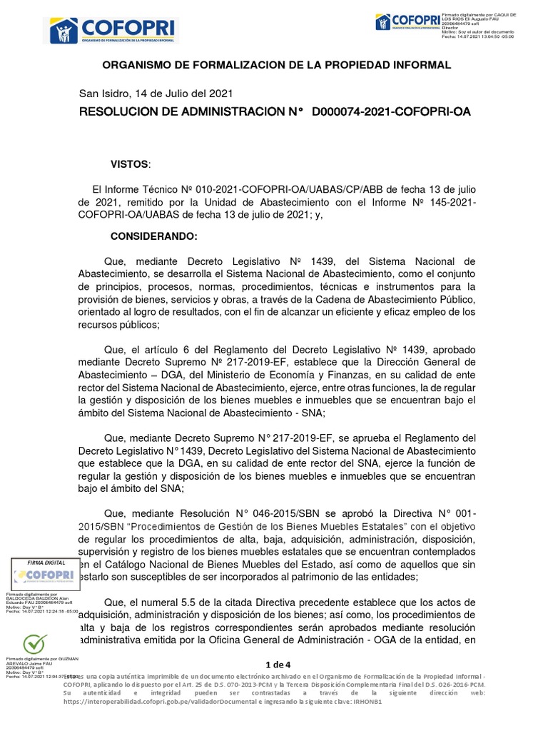 Res y Anexo-Cofopri | PDF