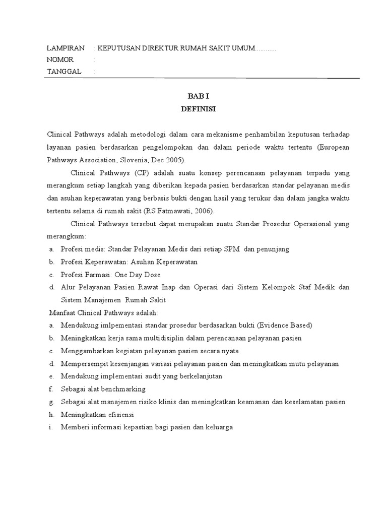 Panduan Clinical Pathway | PDF