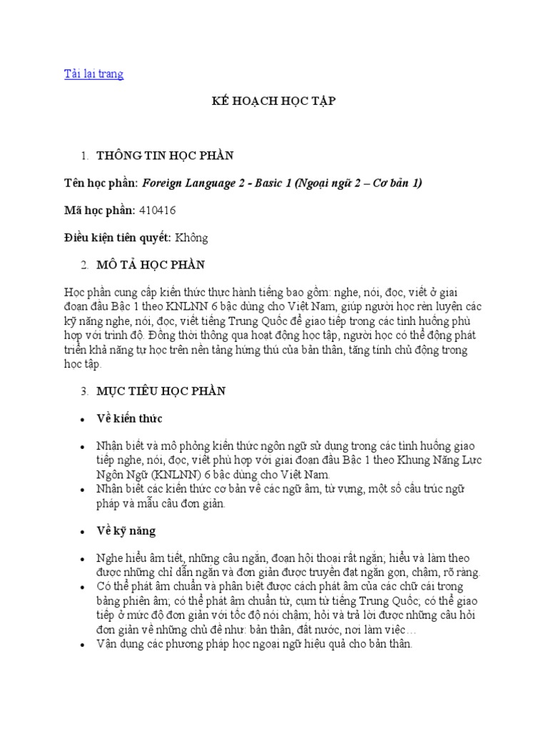 KHHT Tieng Trung Basic 1 | PDF