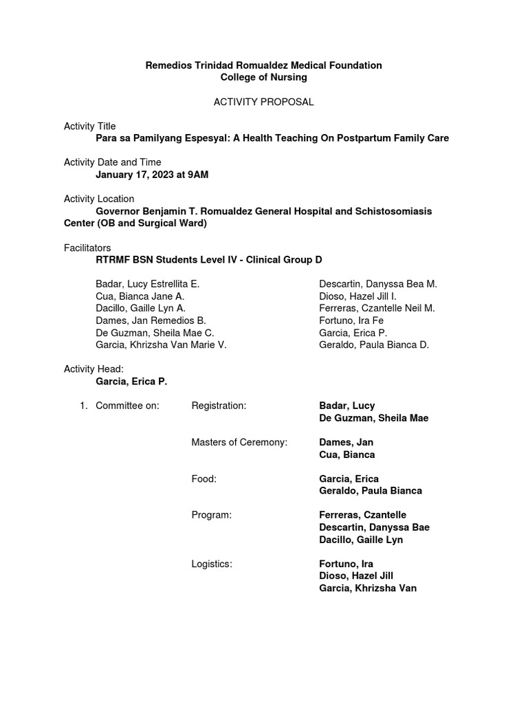 Mother's Class Health Teaching | PDF