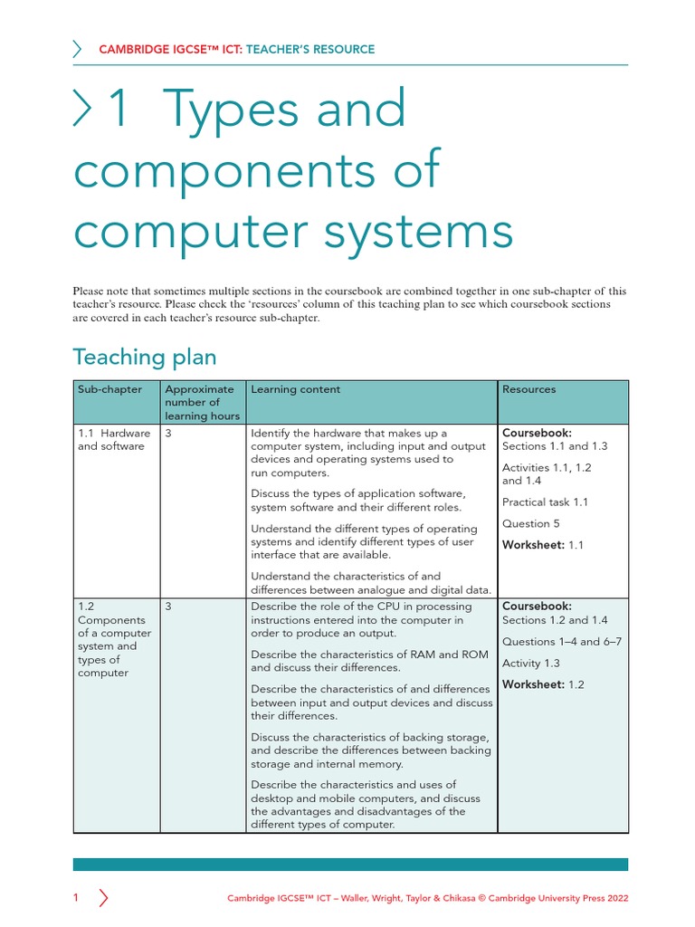 Igcse Ict 3ed TR Chapter 1 | PDF