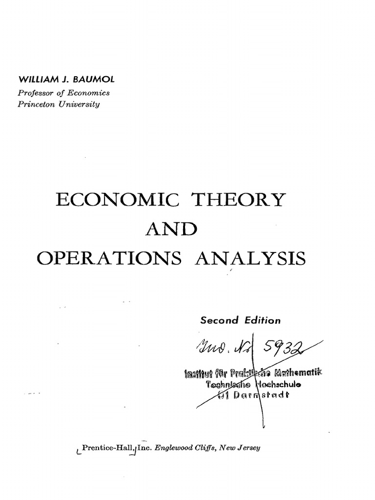 Economic Theory and Operations Analysis-1 | PDF | Mathematical ...
