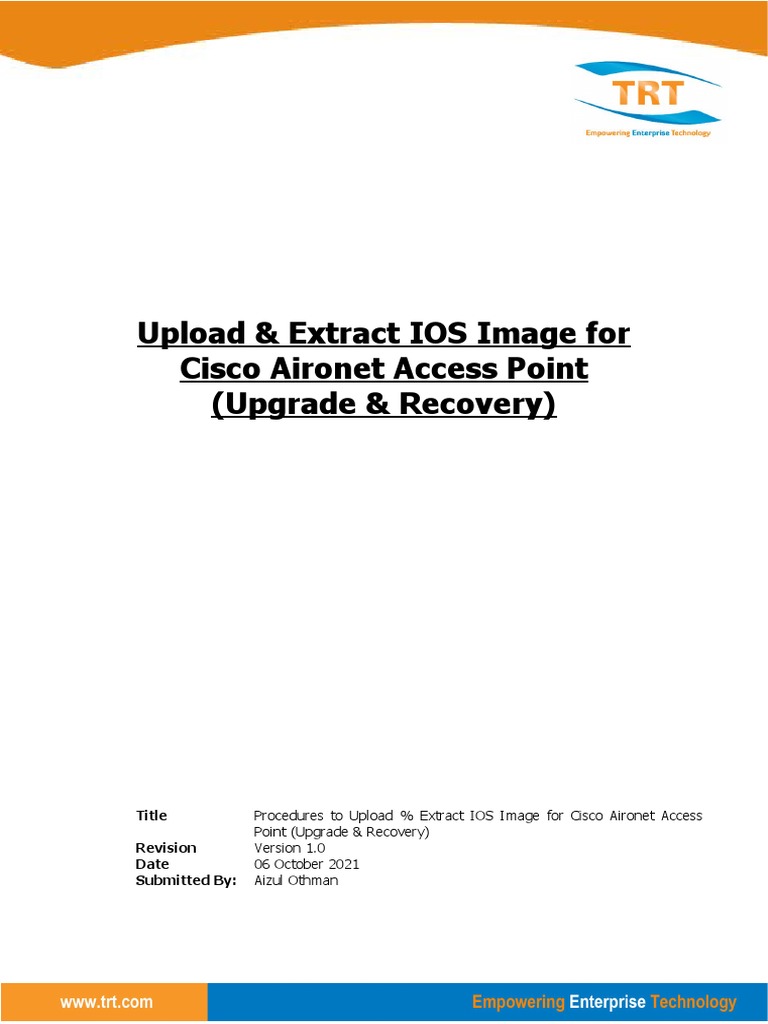 Upload & Extract IOS Image For Cisco Aironet Access Point | PDF Upload & Extract IOS Image For Cisco Aironet Access Point | PDF