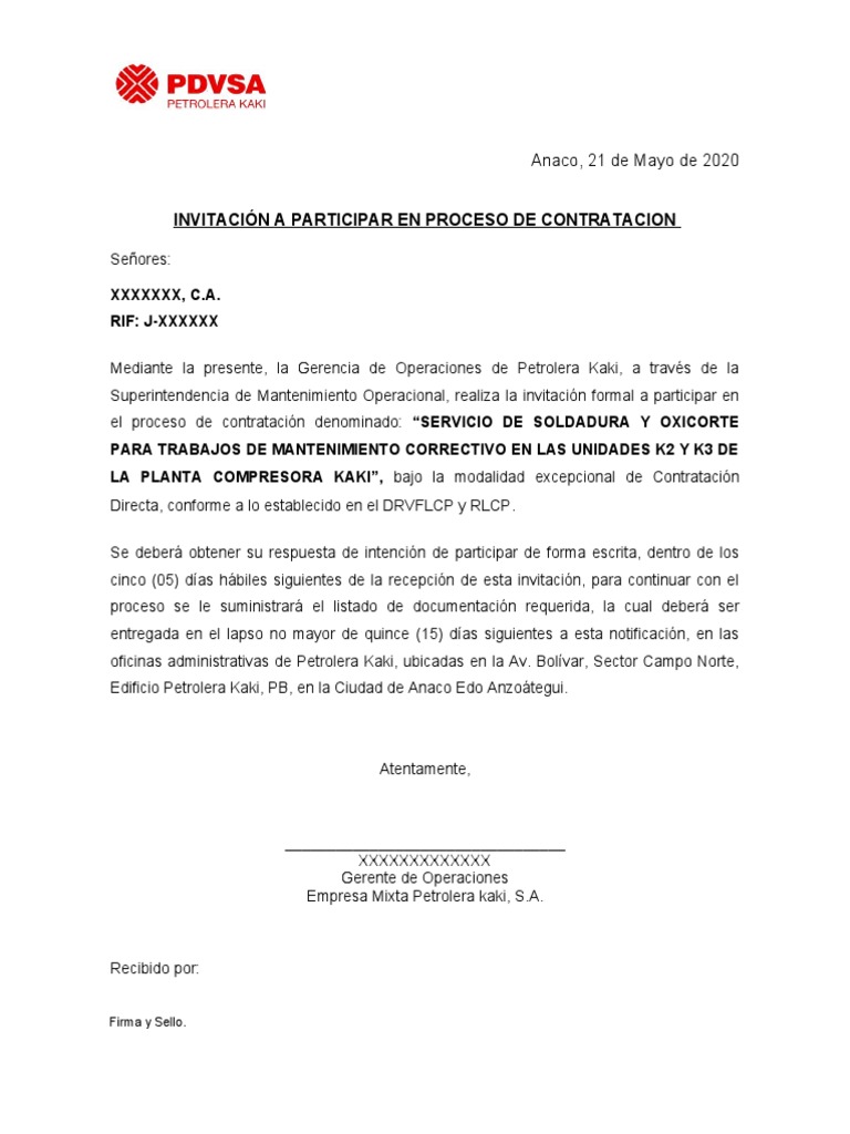 Formato Carta Invitacion | PDF