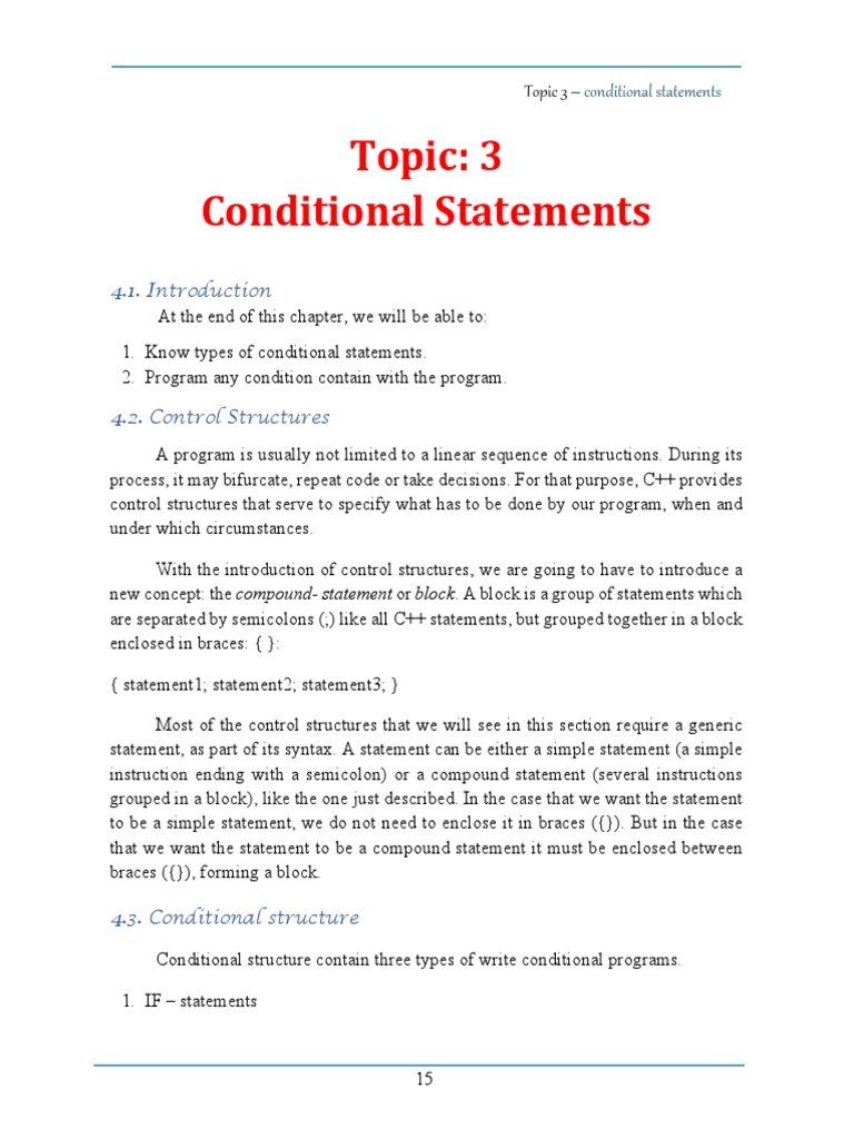 Programming 621 C++ Topic - 3 | PDF | Control Flow | C++
