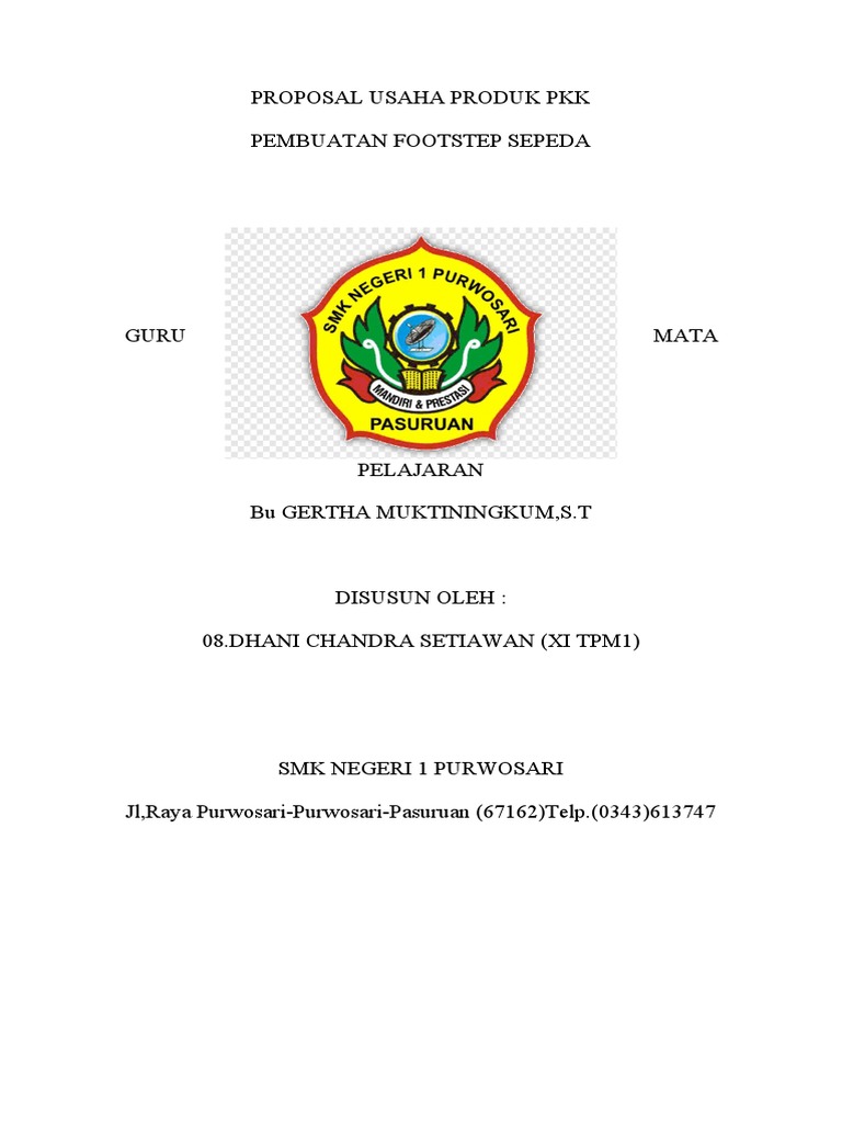 PROPOSAL USAHA PRODUK PKK (AutoRecovered) | PDF