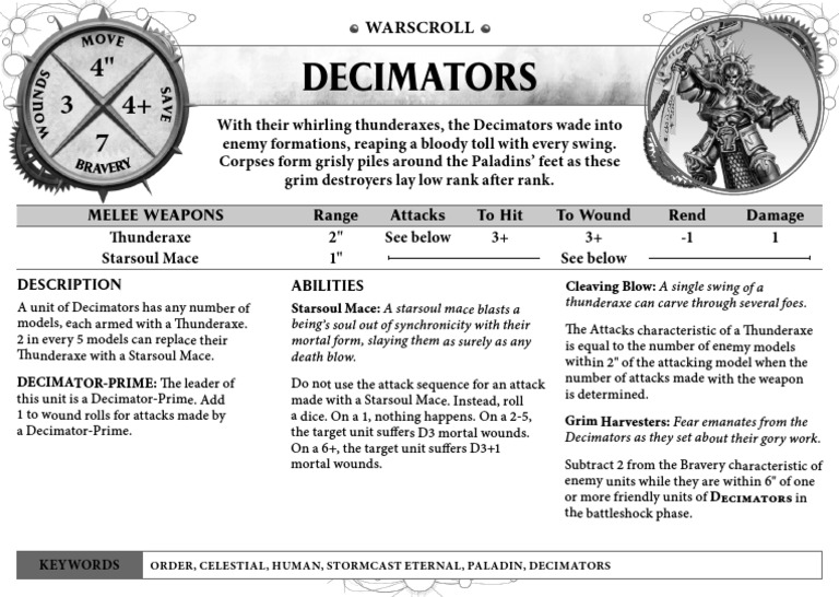 Aos Warscroll Decimators en | PDF