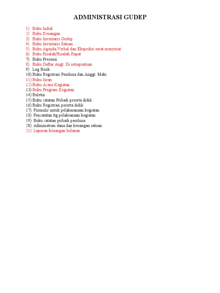 Buku Administrasi Gudep | PDF