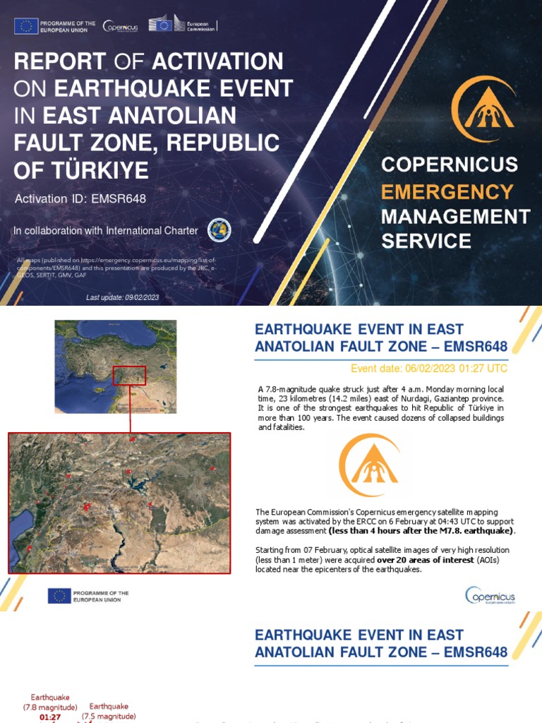 Report EMSR648 Earthquake Türkiye 20230209 | PDF | Earthquakes | Disasters
