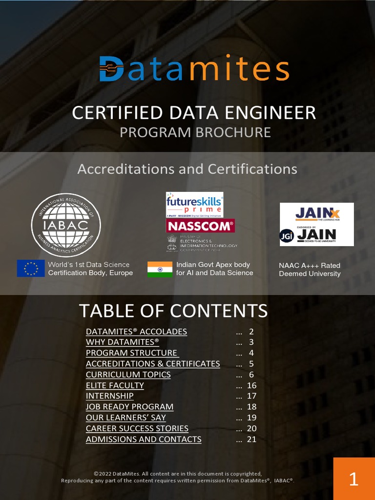 Datamites Data Engineer Brochure | PDF