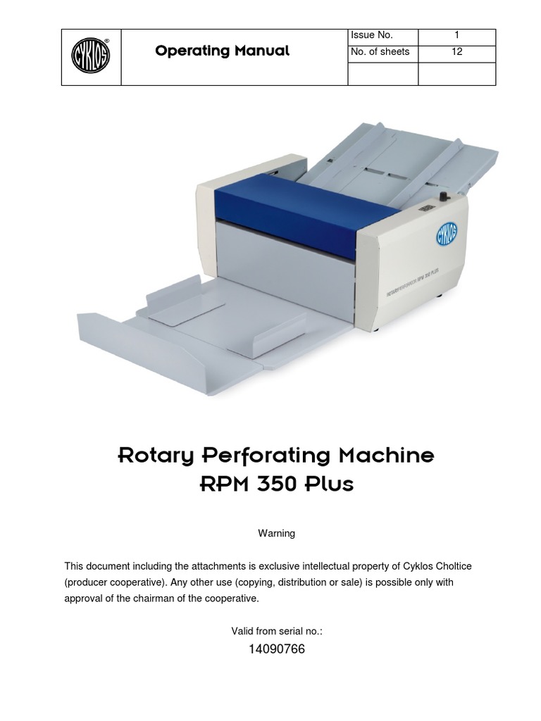 Cyklos Perforator RPM - 350 - Plus | PDF