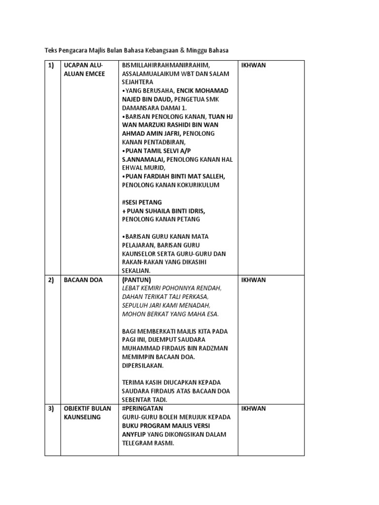 TEKS EMCEE (1) | PDF