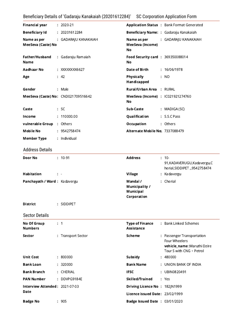 Telangana State OBMMS - CGG | PDF | Finance & Money Management