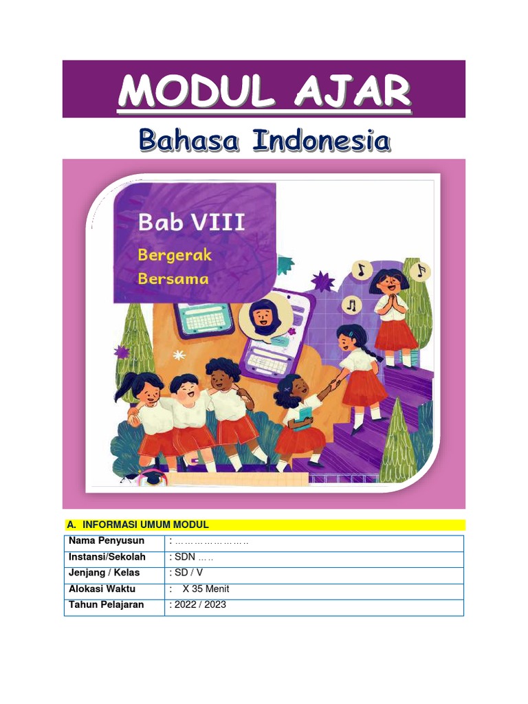 BAB 8 - Modul Ajar Bhs Indonesia - Kelas 5 | PDF