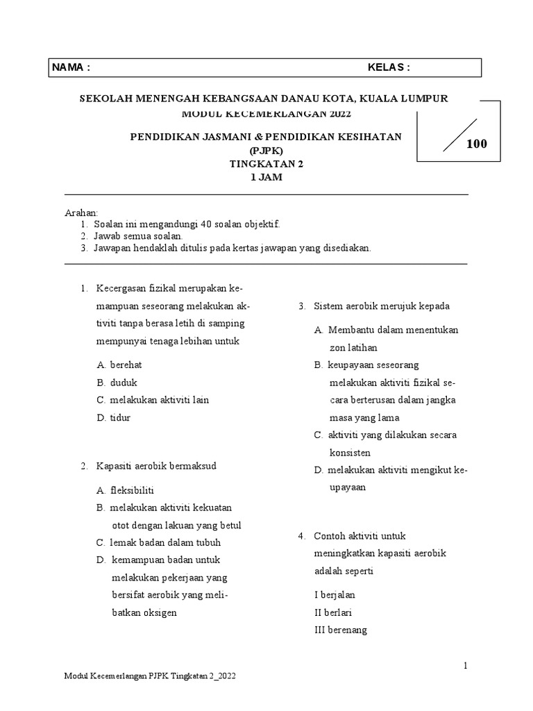 Modul Kecemerlangan PJPK T2 2022 | PDF