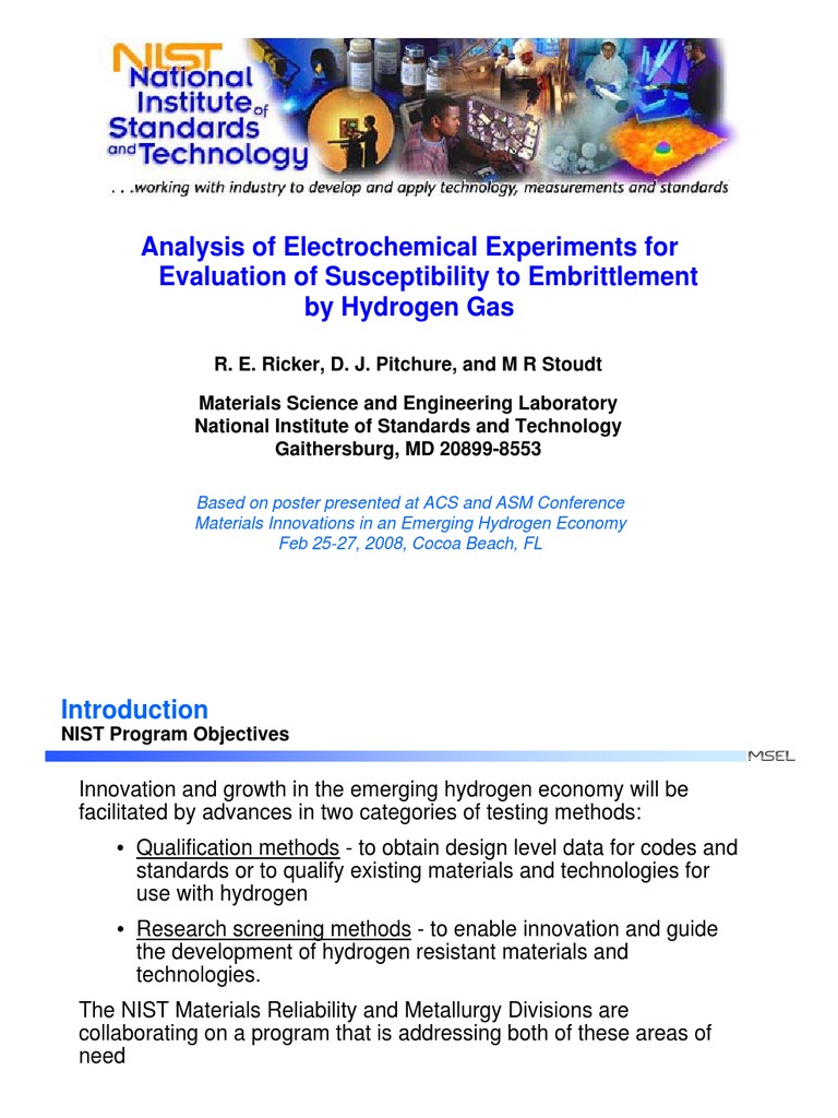 Hydrogen Embrittlement Testing Methods | PDF | Electrochemistry | Ph