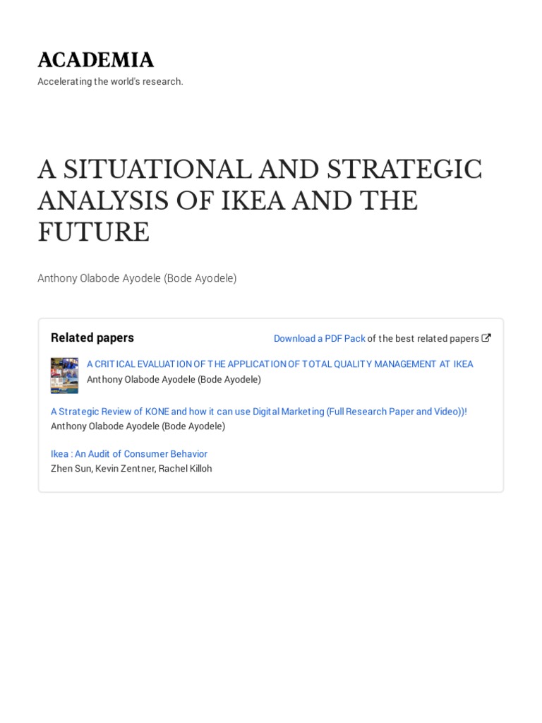 A Situational and Strategic Analysis of Ikea and The Future Circulated Copy - Copy-with-cover ...