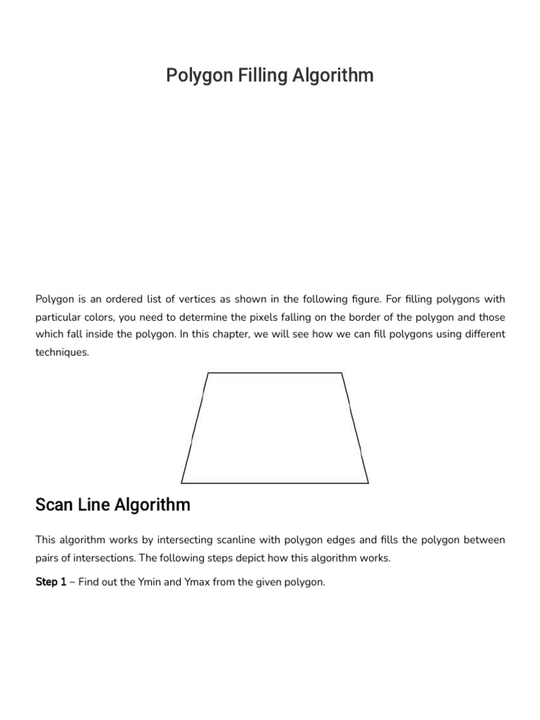 Polygon Filling Algorithm | PDF
