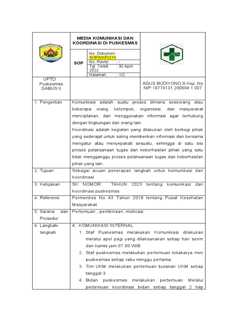 SOP Media Komunikasi | PDF