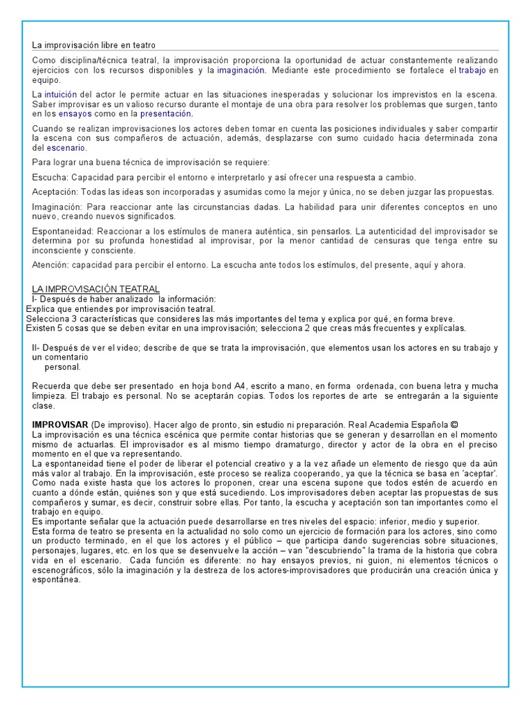 La-Improvisaci - N-Libre-En-Teatro - Docx Filename UTF-8''La-improvisación-libre-en-teatro ...