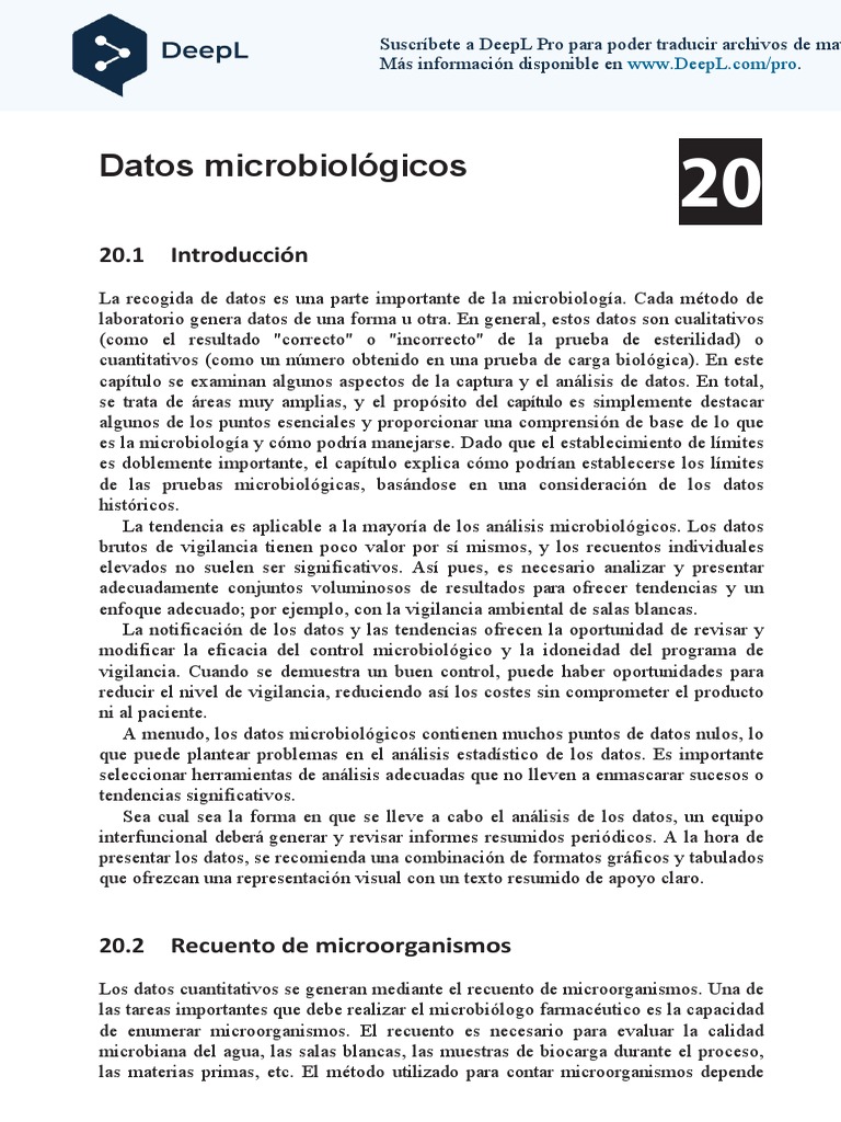 CAPITULO 20 DATOS MICROBIOLOGICOS Es | PDF