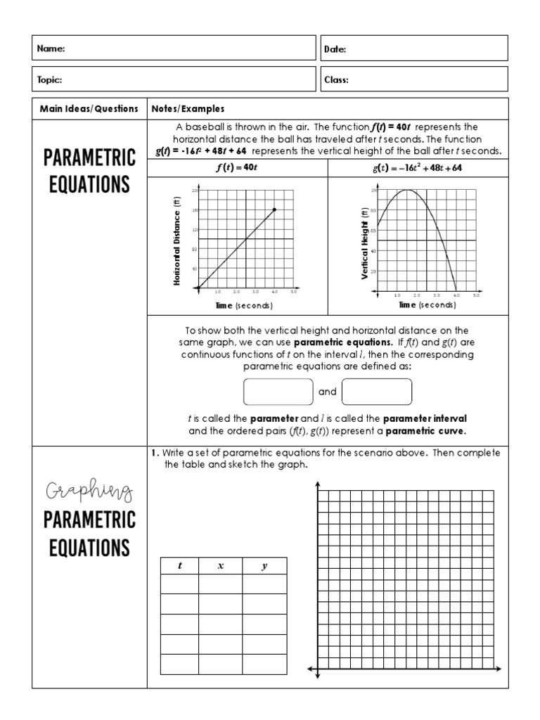 5.7 - Graphing Parametric Equations | Download Free PDF | Equations | Curve