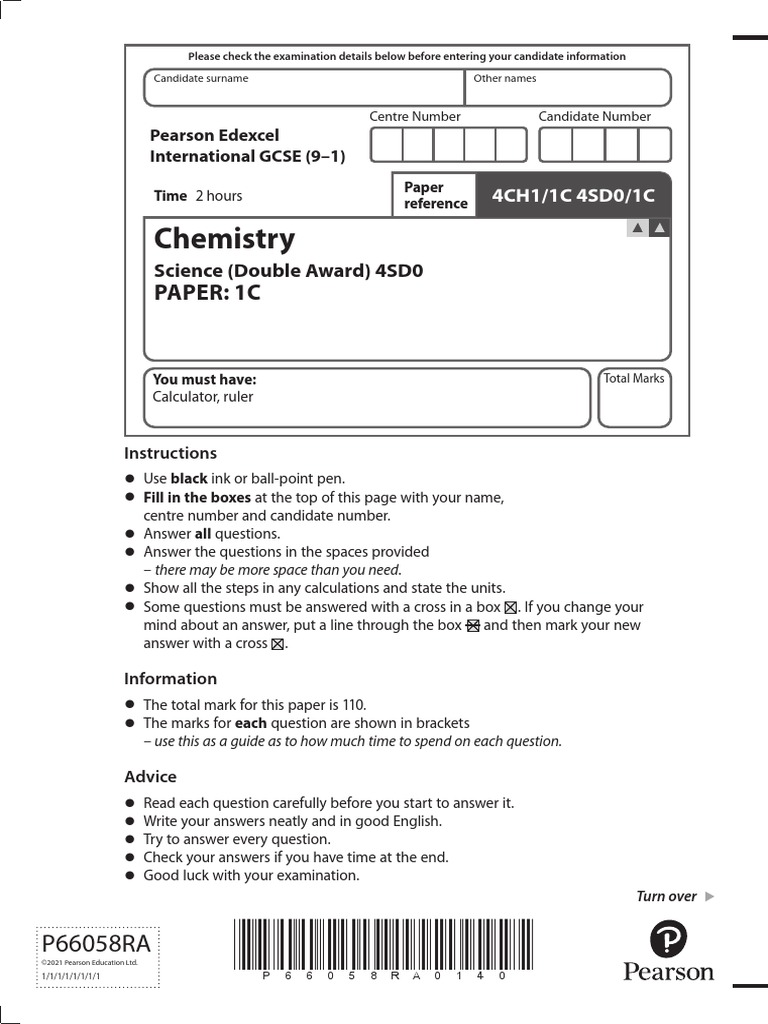 Chemistry Past Paper 1 | PDF | Nature | Chemistry