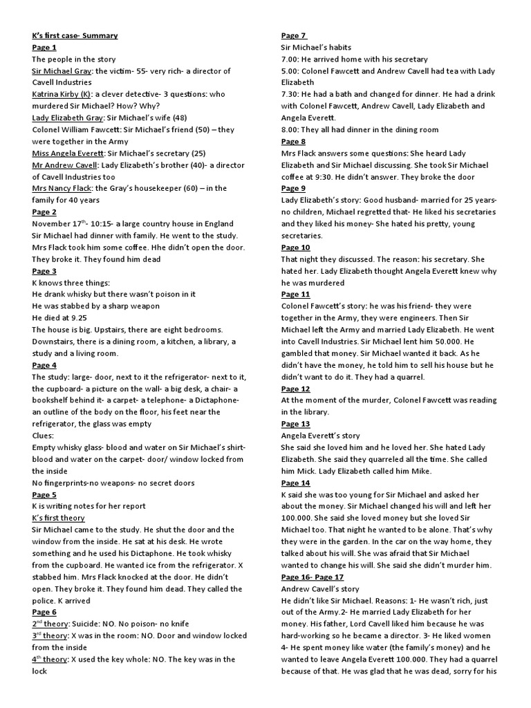 K's First Case | PDF