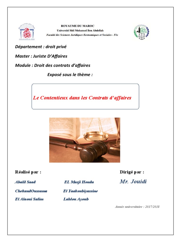 Le Contentieux Des Affaires | PDF | Droit