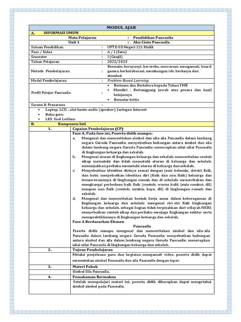 Modul Ajar PND Pancasila | PDF