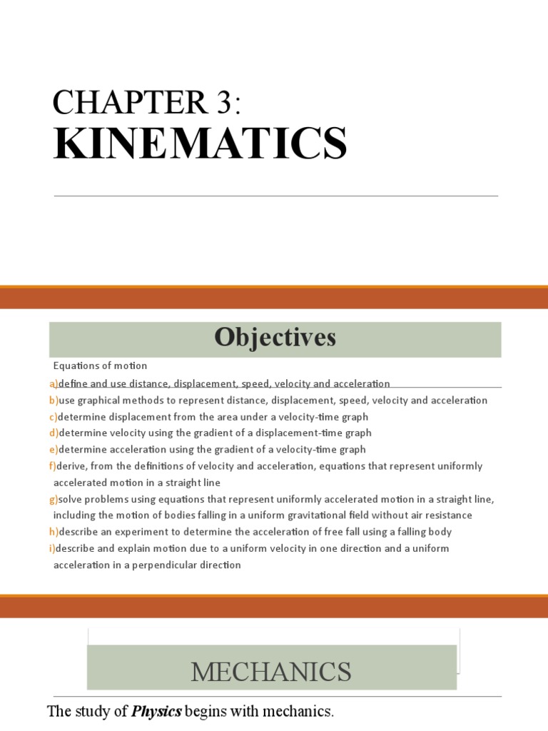 Chapter 2a _Kinematics Linear Motion | PDF