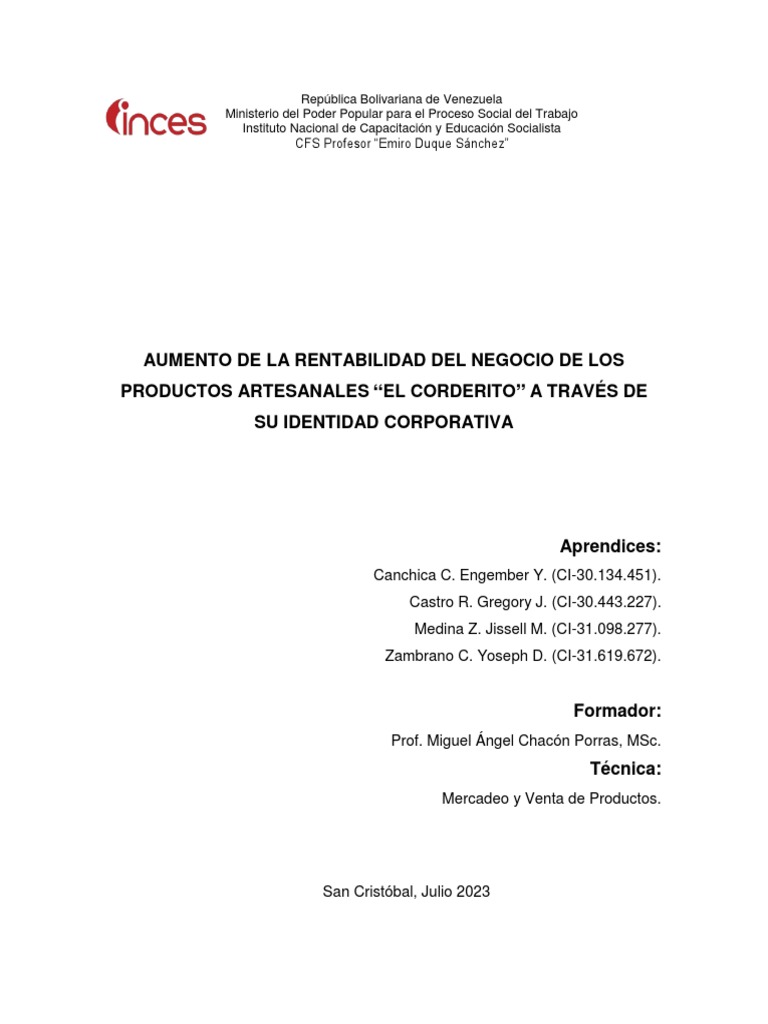 Guia de Exposicion-El Corderito PDF | PDF | Marketing | Marca