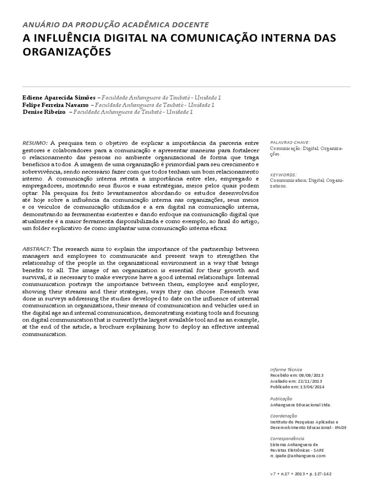 Artigo 9 | PDF | Carreira e Crescimento | Ciências Sociais