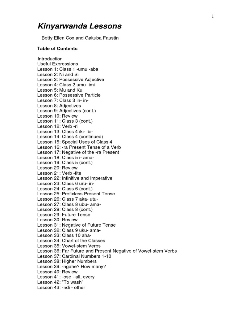 Learn Kinyarwanda | PDF