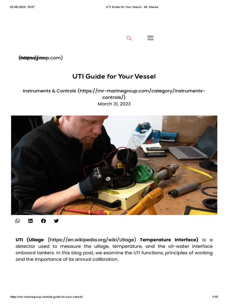 UTI Guide For Your Vessel | PDF